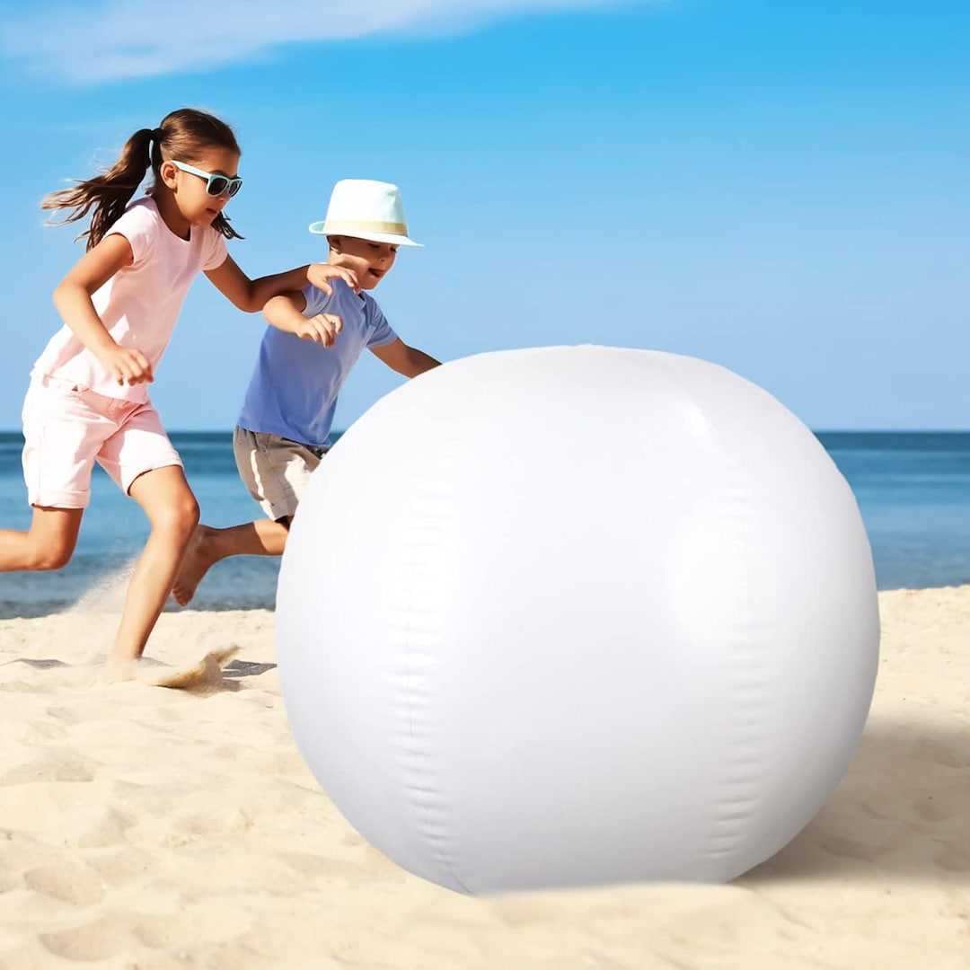 48 Inch White Beach Ball Solid White Beach Ball Great for Graduation ...