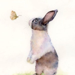 Dutch Bunny Rabbit Painting, Bunny Rabbit Watercolor, Original Bunny ...