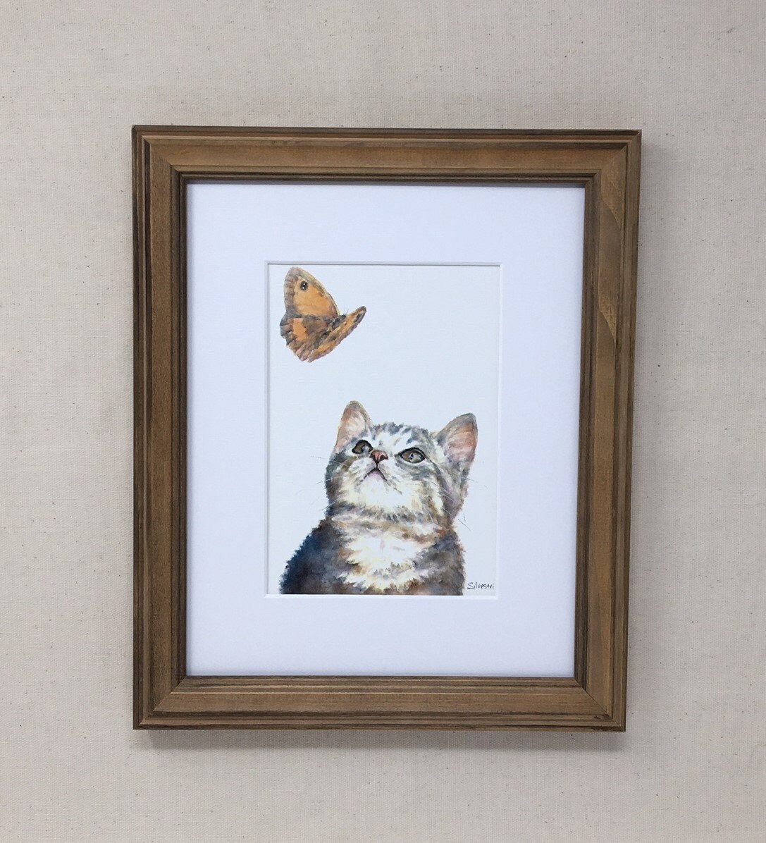 Cat Watercolor Print junebug Cat Art Print - Etsy