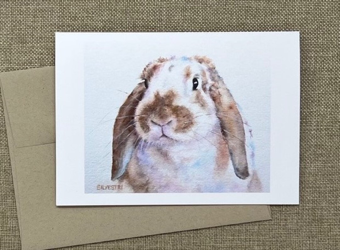 Bunny Cards, Rabbit Cards, Bunny Greeting Card, Lop Eared Bunny, Lop ...