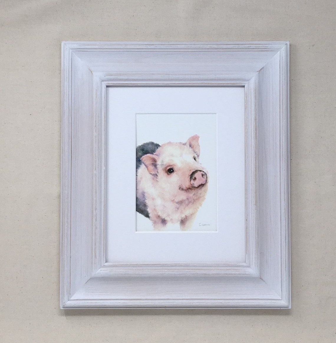 Pig Print Pig Art Print Pig Art Piglet Artwork Baby - Etsy