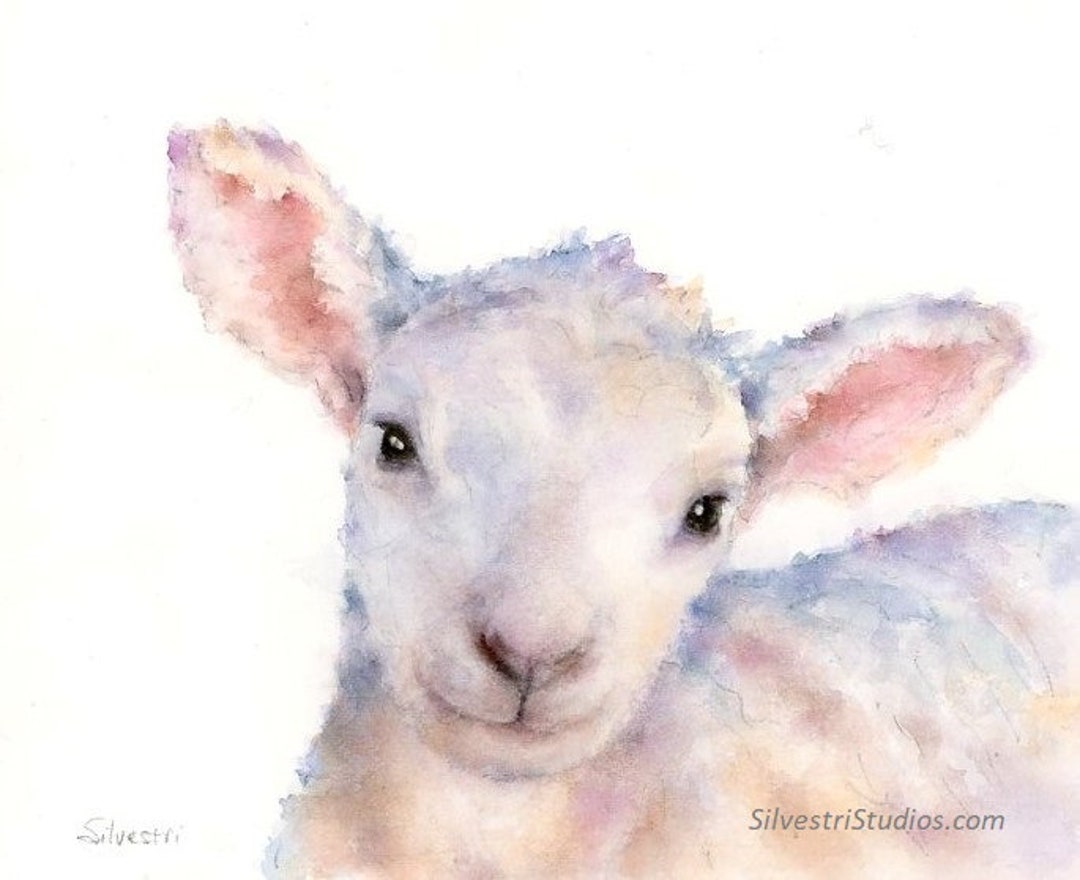 Lamb Fine Art Painting, Lamb Watercolor Painting, Original Sheep Art ...