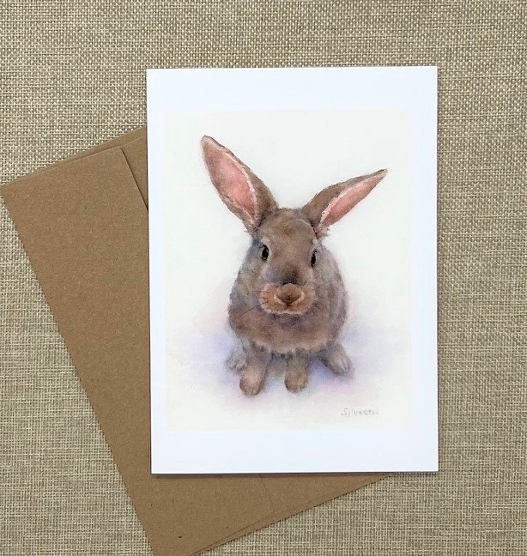 Bunny Cards, Rabbit Cards, Bunny Art on Card, Rabbit on Card, Bunny ...
