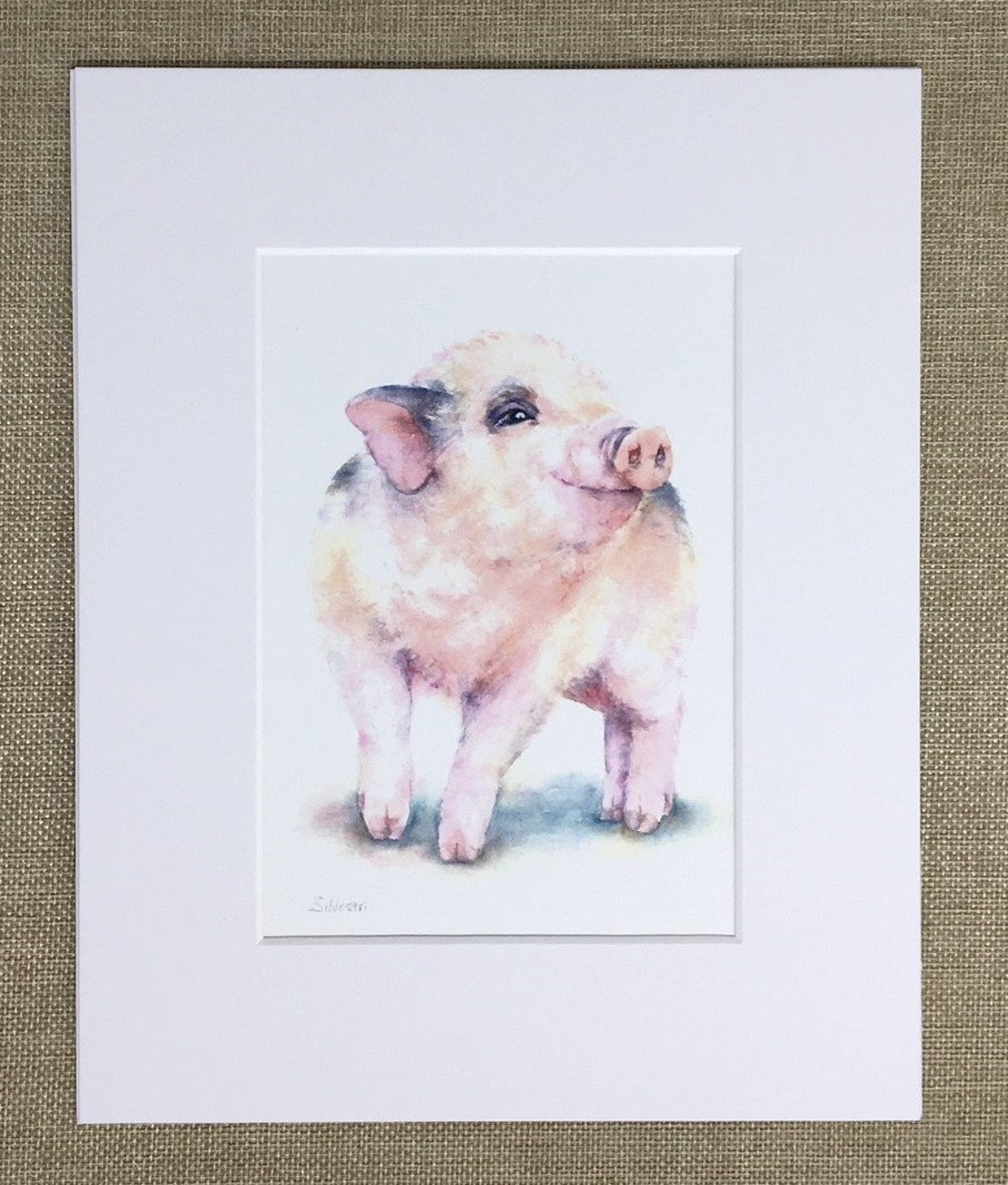 Pig Watercolor Print pippa Pig Art Print Piglet - Etsy