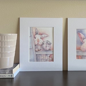 Bunny Print, Bunny Watercolor Print, Rabbit Print, Bunny Art Print ...