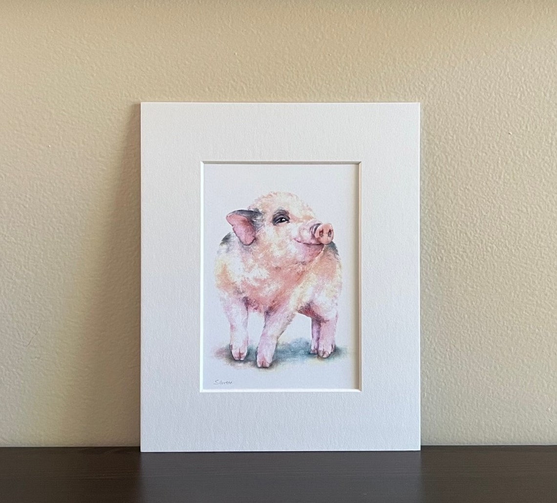 Pig Watercolor Print pippa Pig Art Print Piglet - Etsy