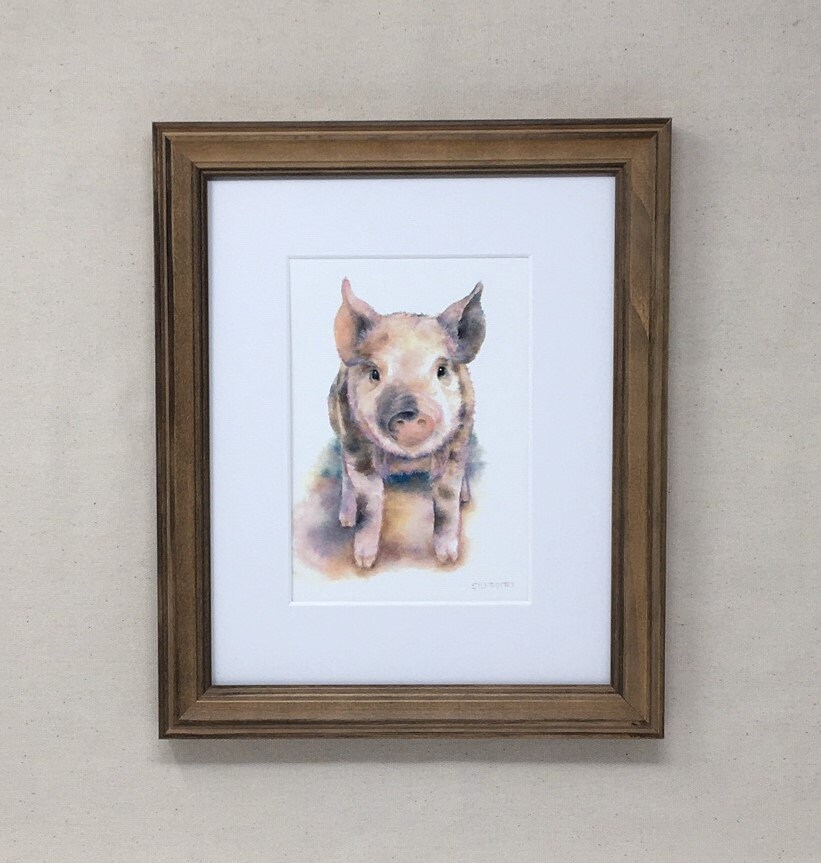 Pig Print Pig Art Print Piglet Artwork Baby Piglet Farm - Etsy