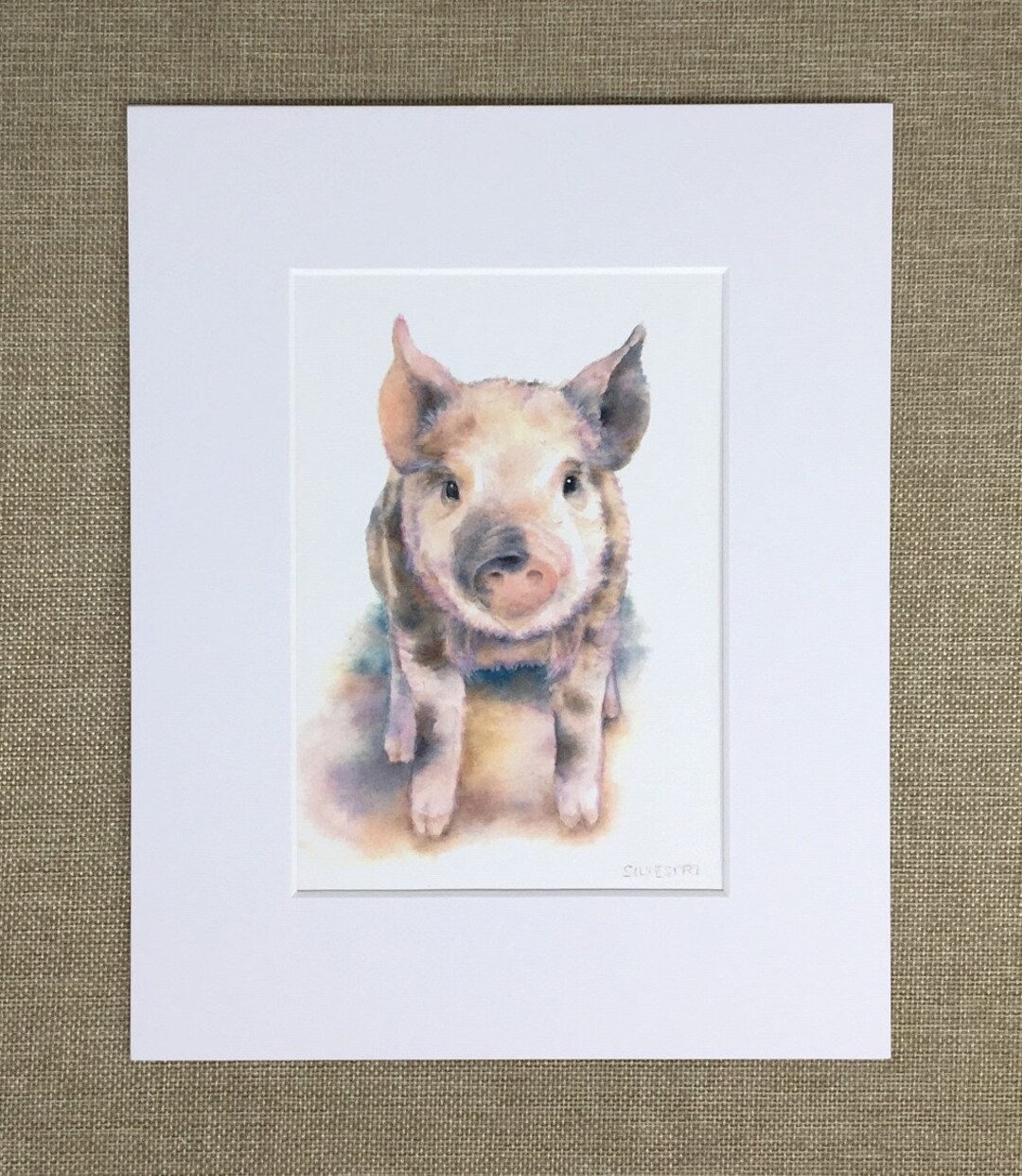 Pig Print, Pig Art Print, Piglet Artwork, Baby Piglet, Farm Animal ...
