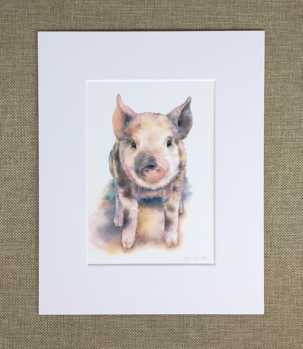 Pig Print Pig Art Print Piglet Artwork Baby Piglet Farm - Etsy