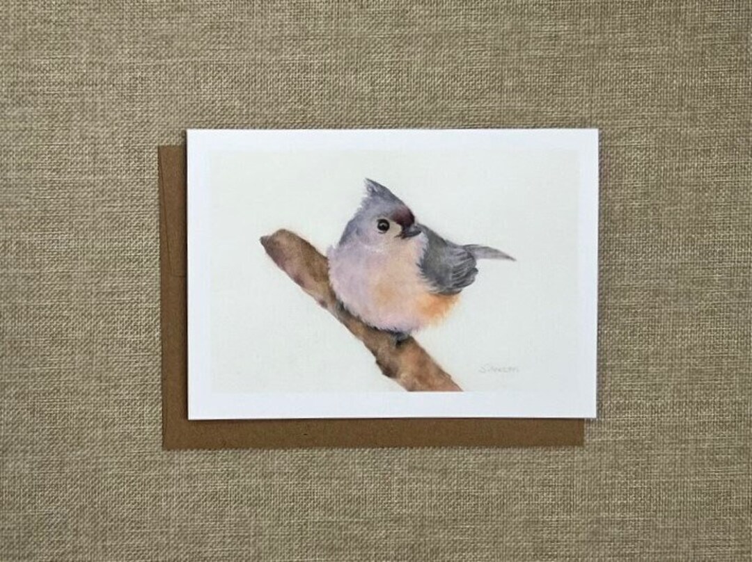 Tufted Titmouse Bird Card, Bird Art on Card, Titmouse Bird Card, Bird ...