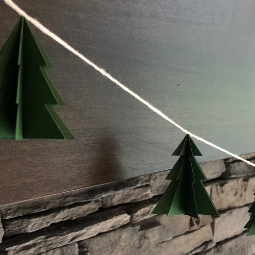 Evergreen Tree Paper Garland - Etsy UK