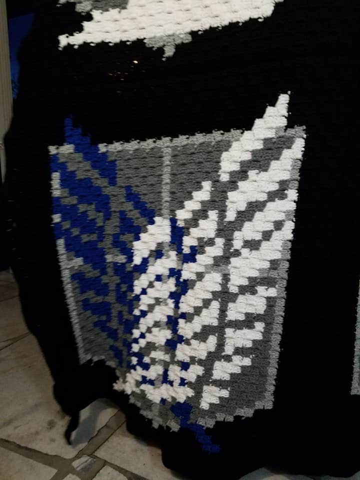 Anime C2C Crochet Afghan Blanket Military Police Attack on Titan ...