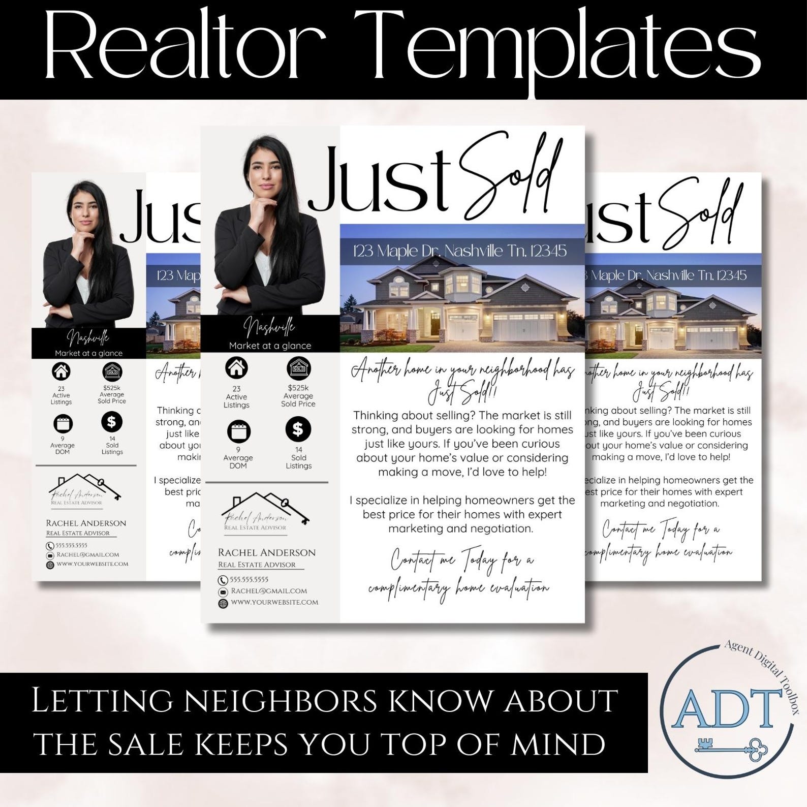 Just Sold Flyer, Real Estate Just Sold Flyer, Realtor Prospecting Flyer ...