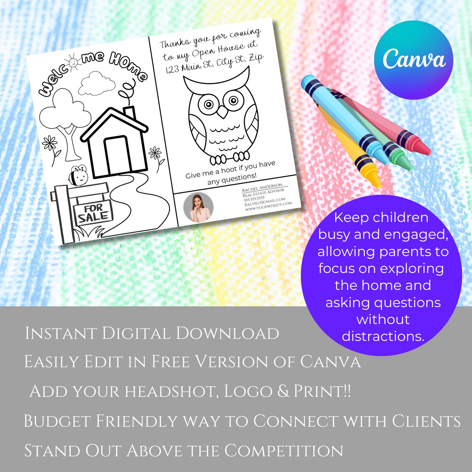 Kids Coloring Pages for Realtors – Printable Real Estate-themed ...