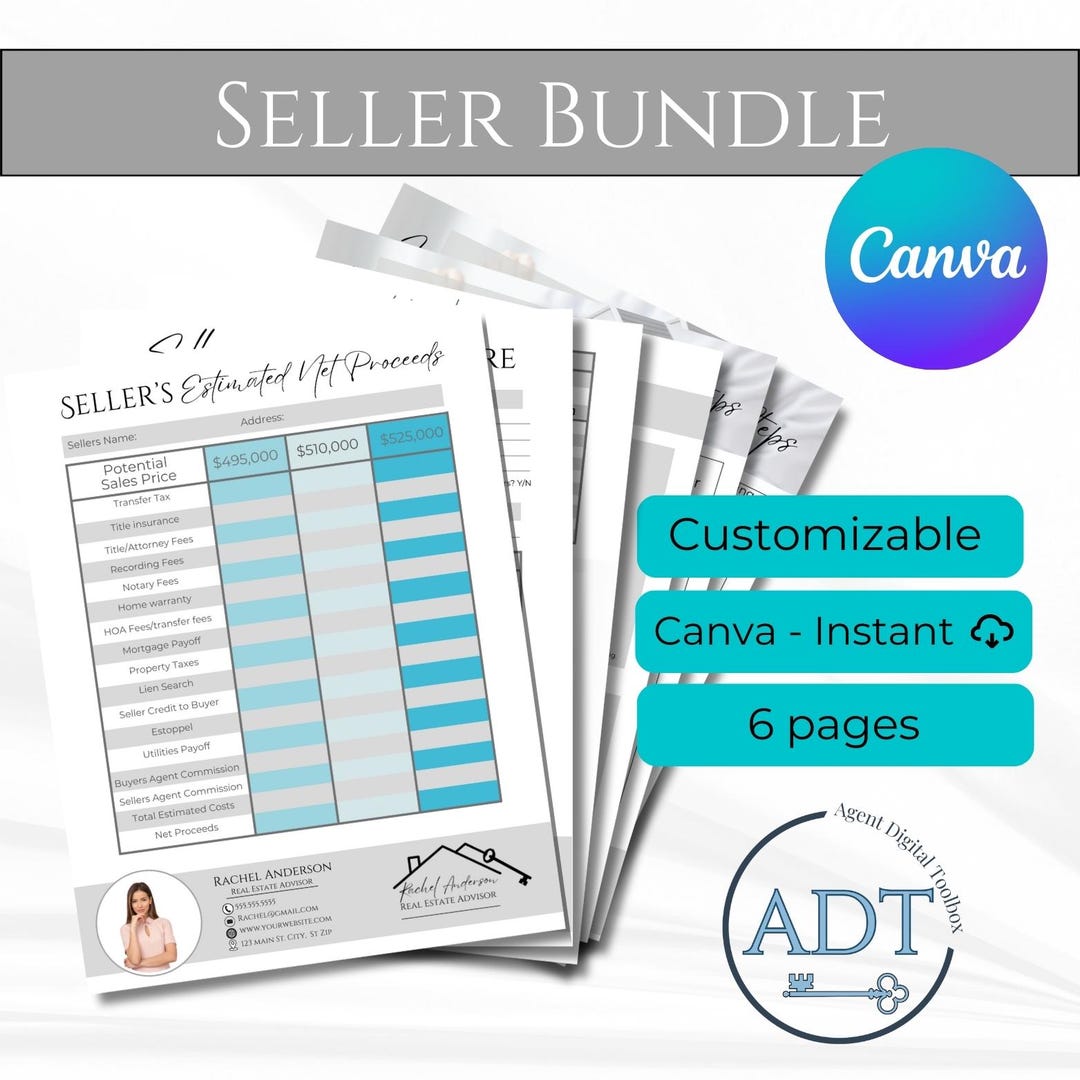 Seller Bundle, Home Seller Checklist, Editable Templates, Real Estate ...