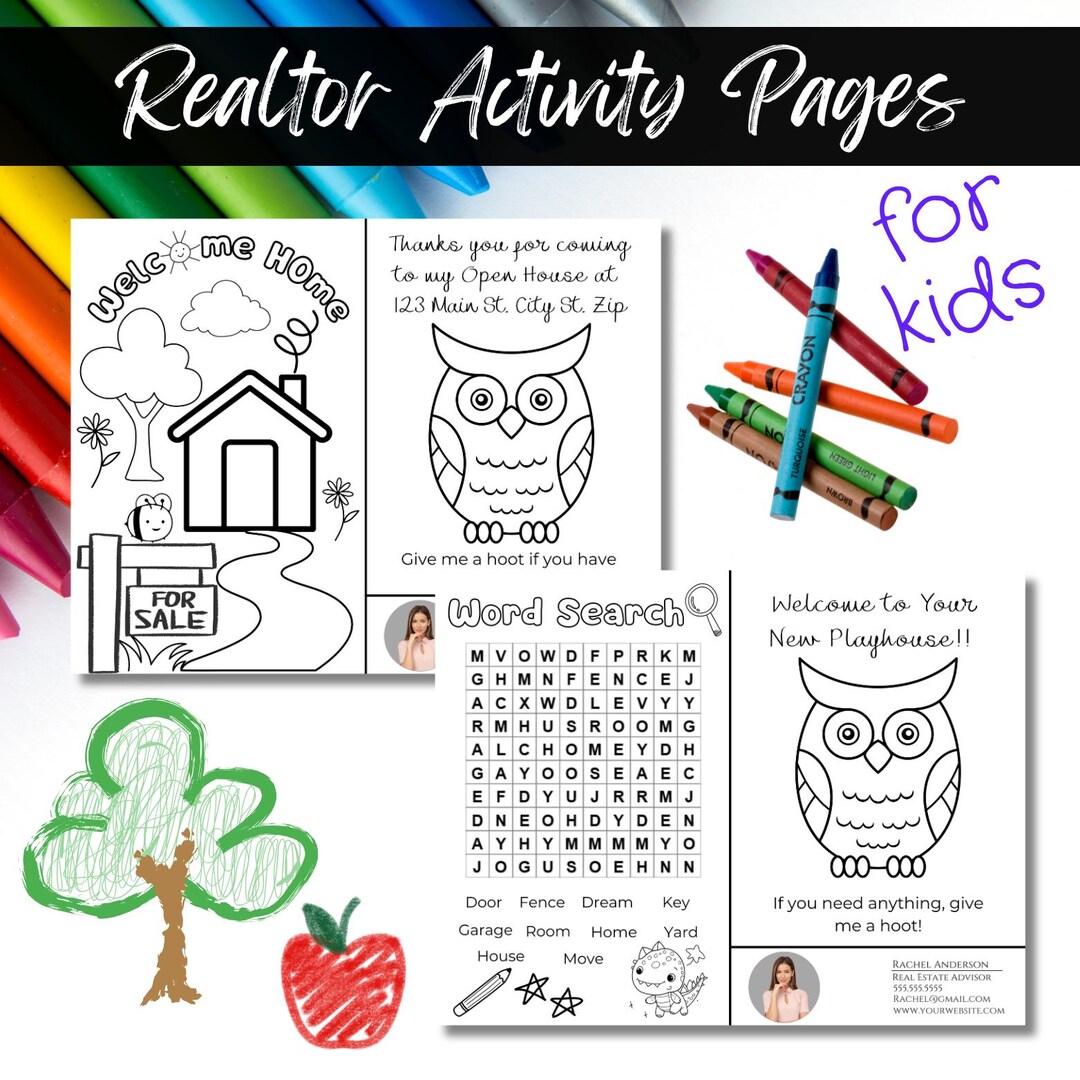 Kids Coloring Pages for Realtors – Printable Real Estate-themed ...