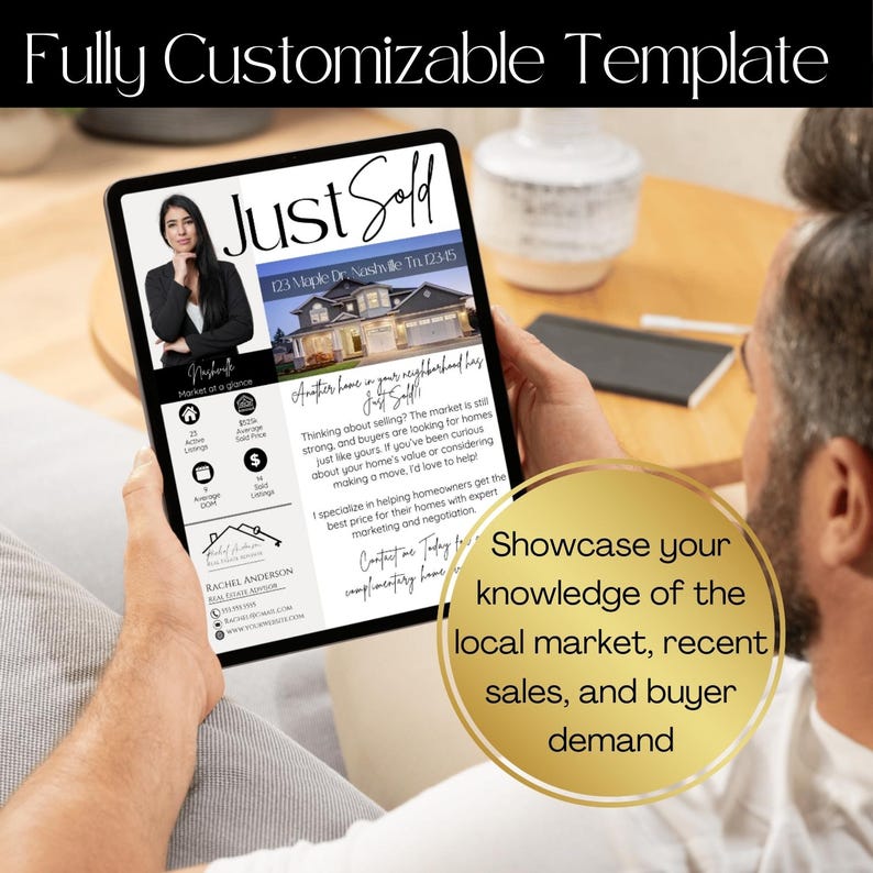 Just Sold Flyer, Real Estate Just Sold Flyer, Realtor Prospecting Flyer ...