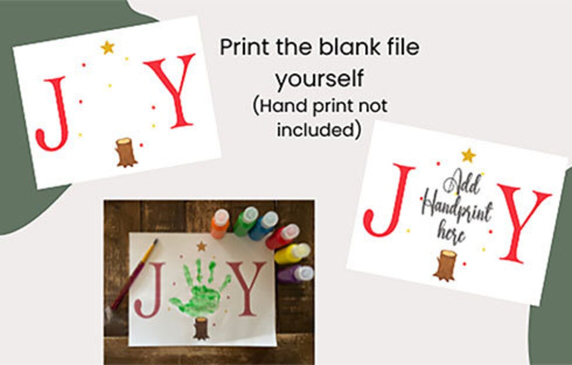 Handprint Christmas Art, JOY Handprint Craft, Christmas Keepsake ...