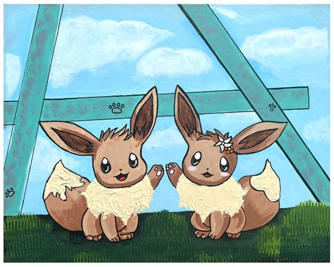 Eevee/painting/ Digital Art Print/ Printable/ Digital File/ Wall Art - Etsy