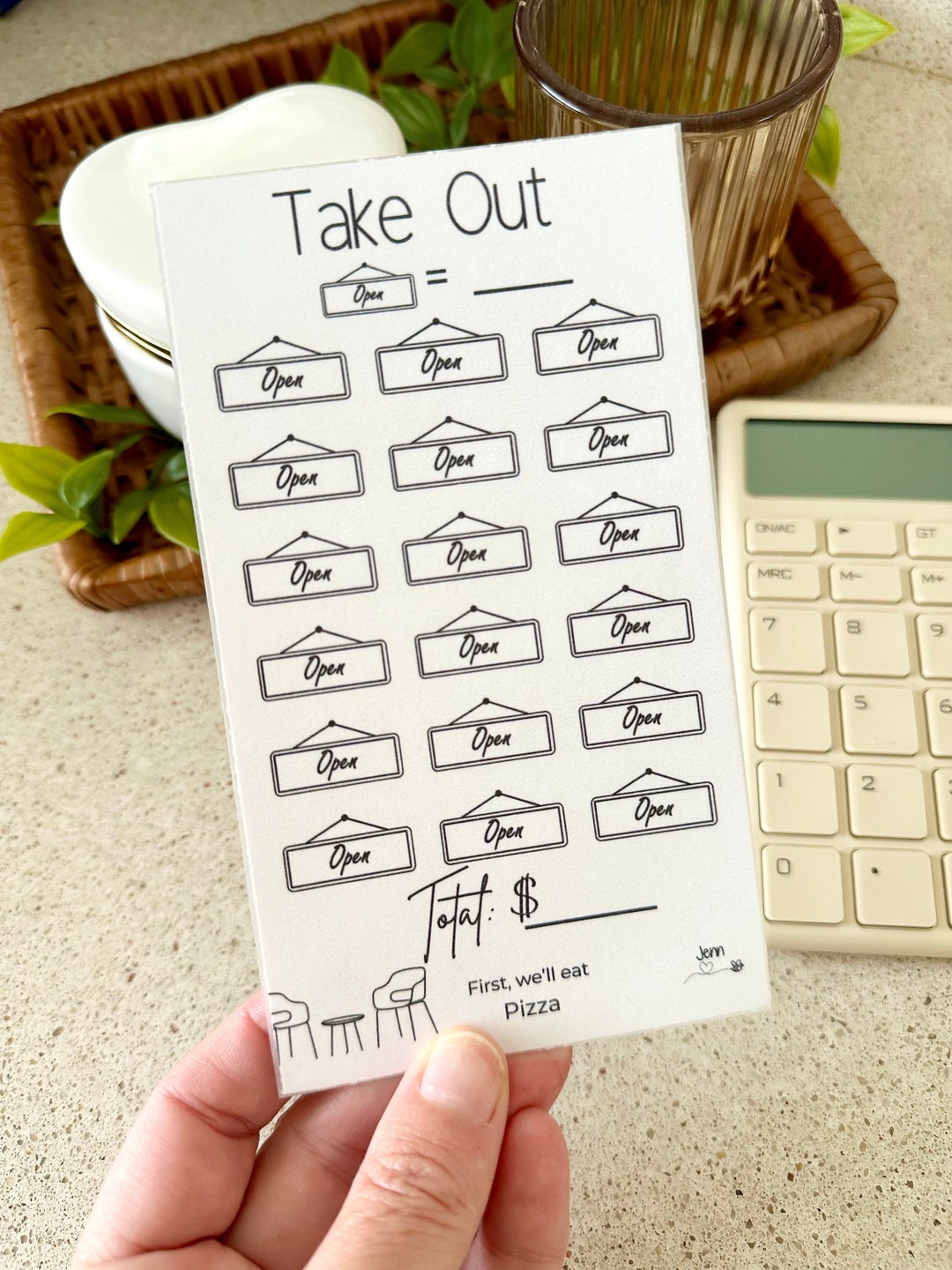 Take Out A6 Savings Challenge Tracker |laminated | Reusable Sinking ...