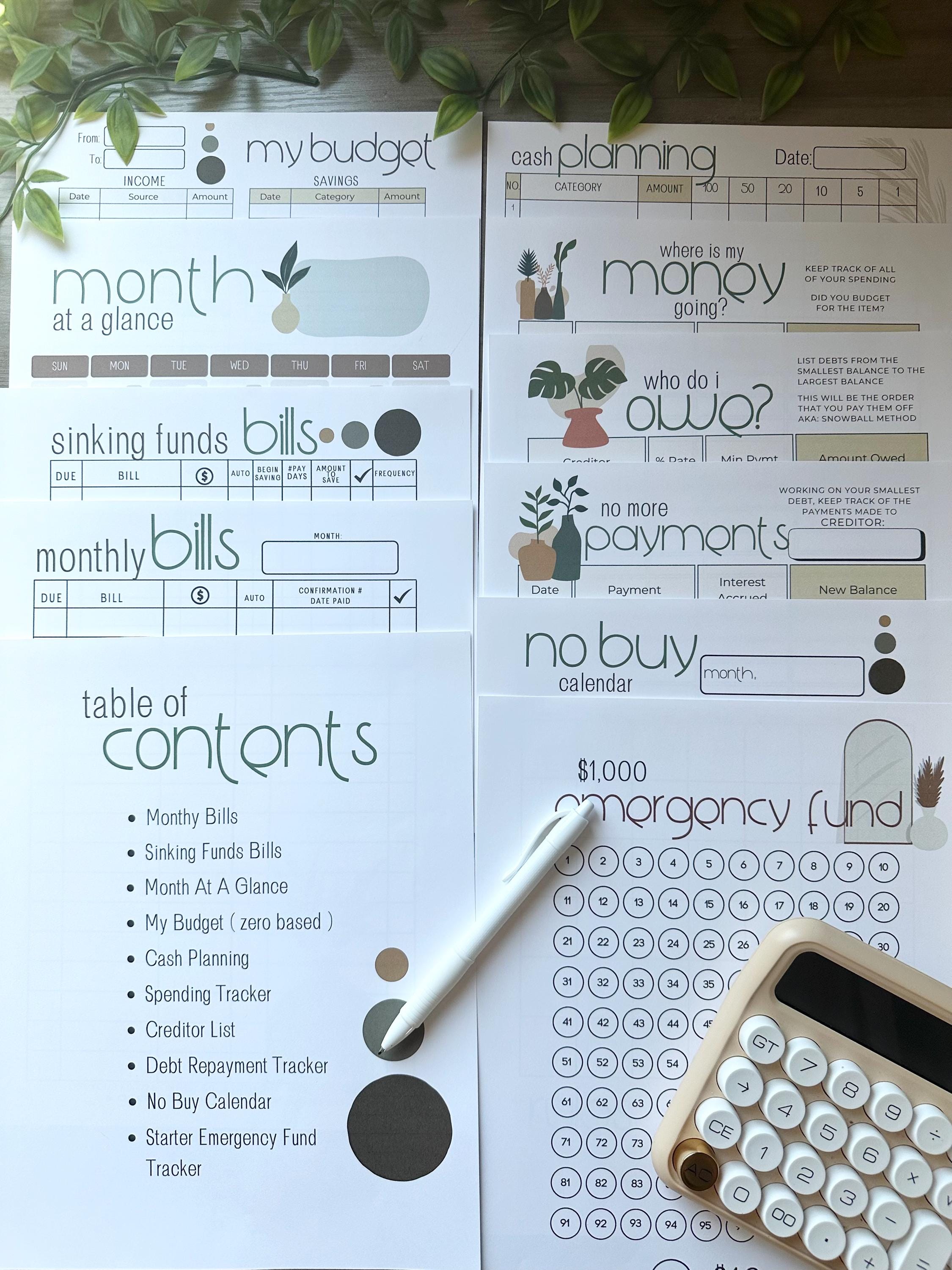 DIGITAL Budget Essentials Simplified Packet | 7 Basic Systems | Instant ...