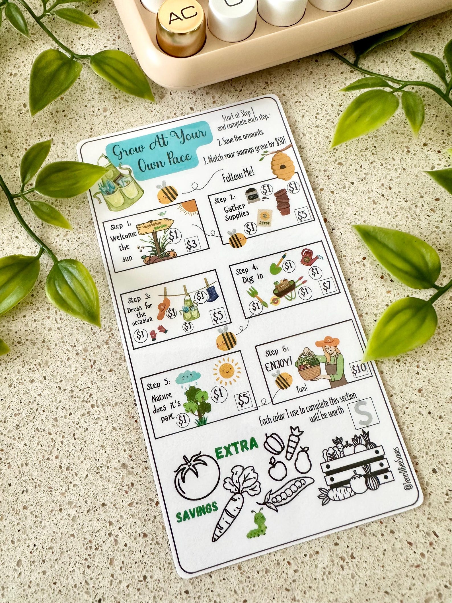 Grow at Your Own Pace A6 Savings Challenge | Savings Trackers | Cash ...
