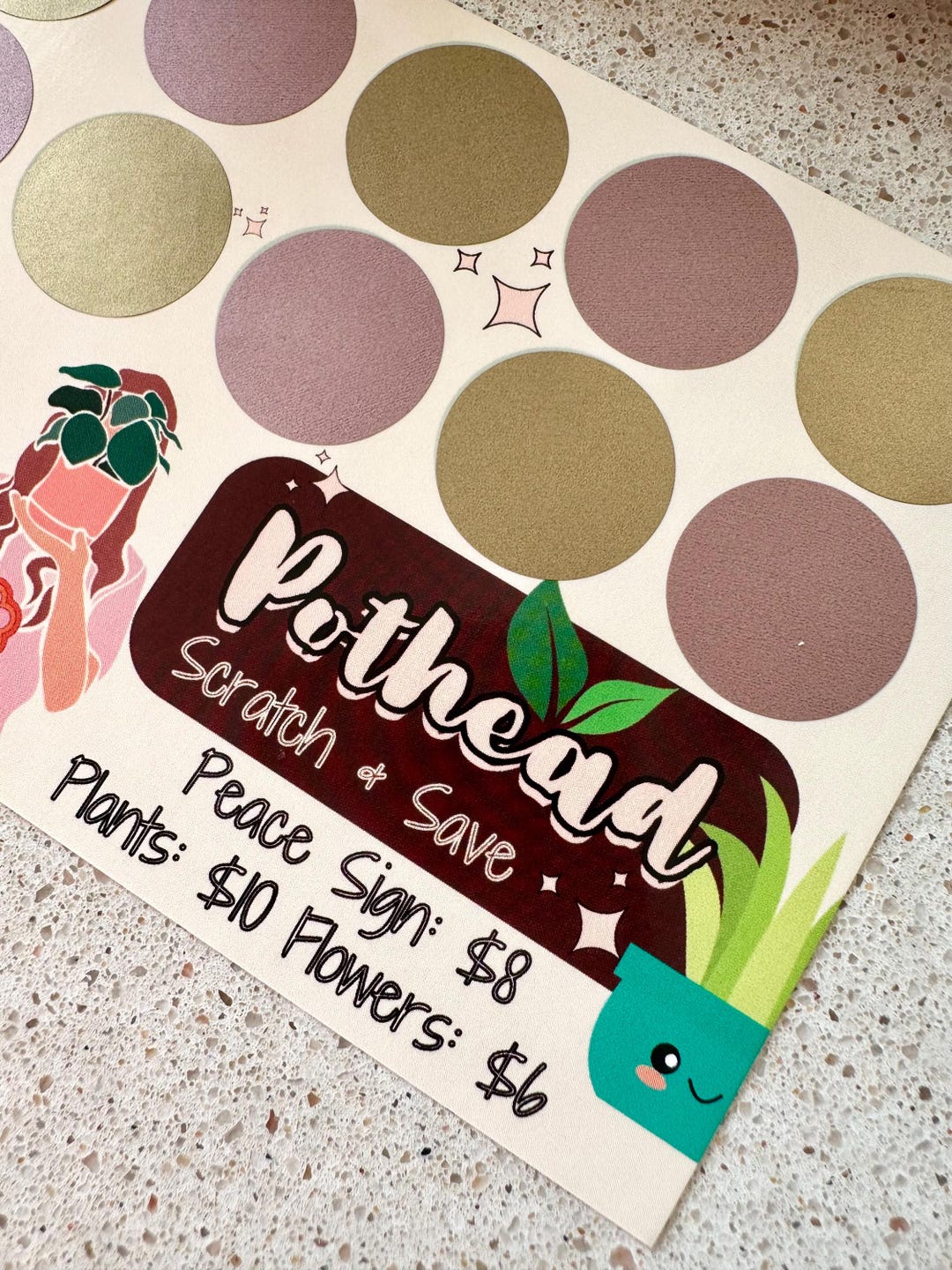 Pothead Plant Lady Scratch off Games | Double Sided Savings Challenges ...