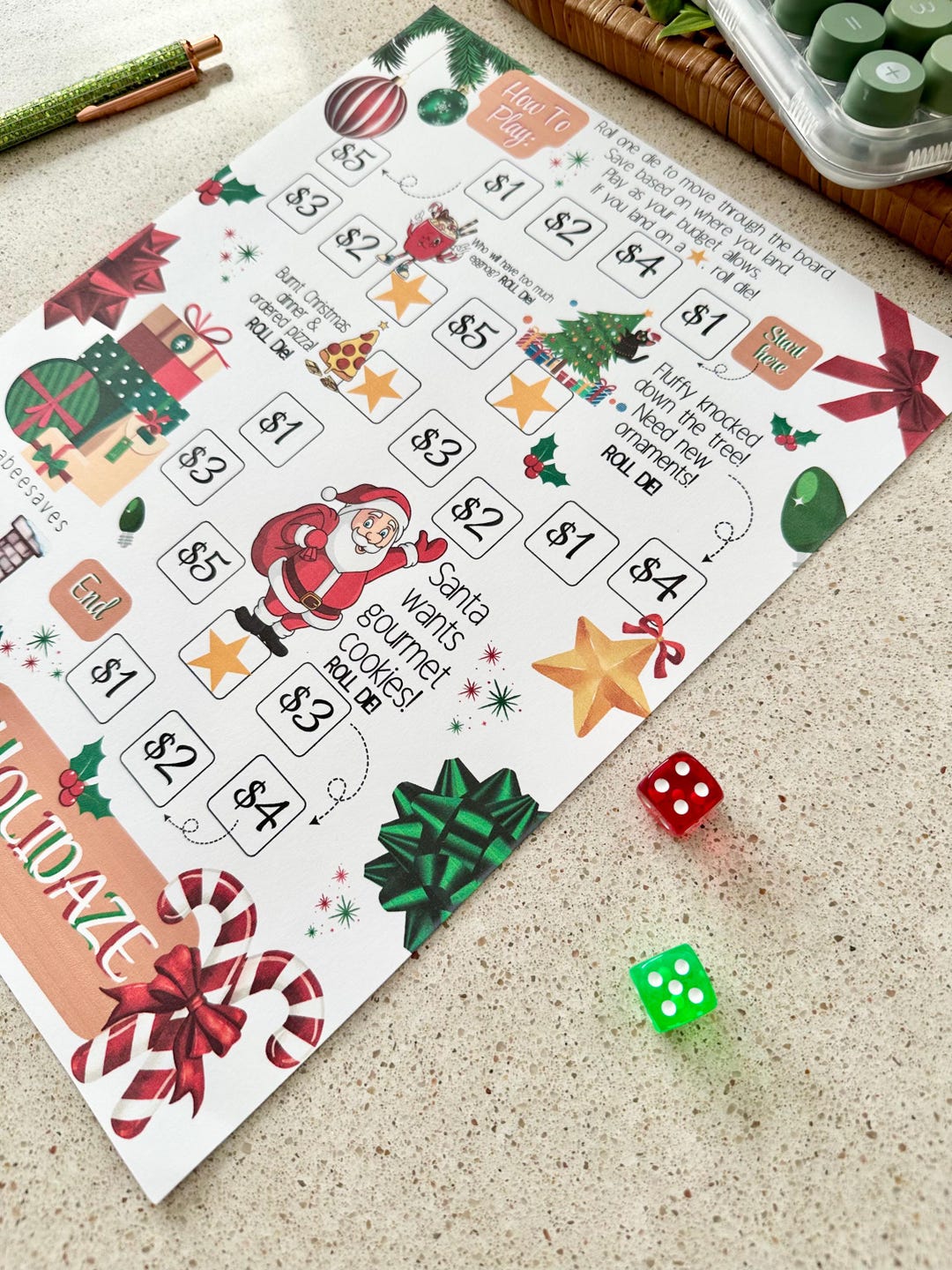 DIGITAL Holidaze Savings Challenge Board Game | Instant Download | Cash ...