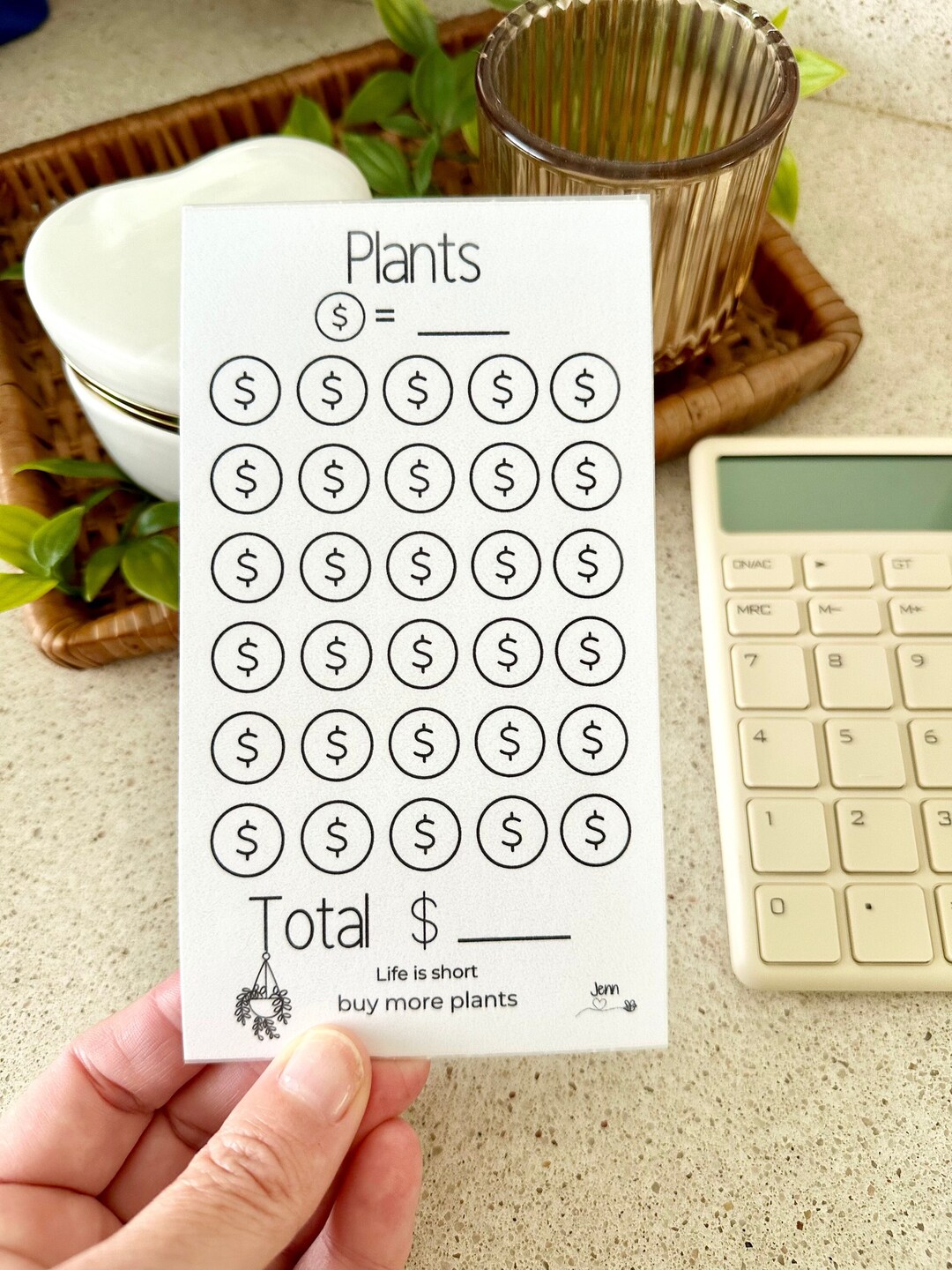 Plant Lover A6 Savings Challenge Tracker | Laminated Reusable Sinking ...