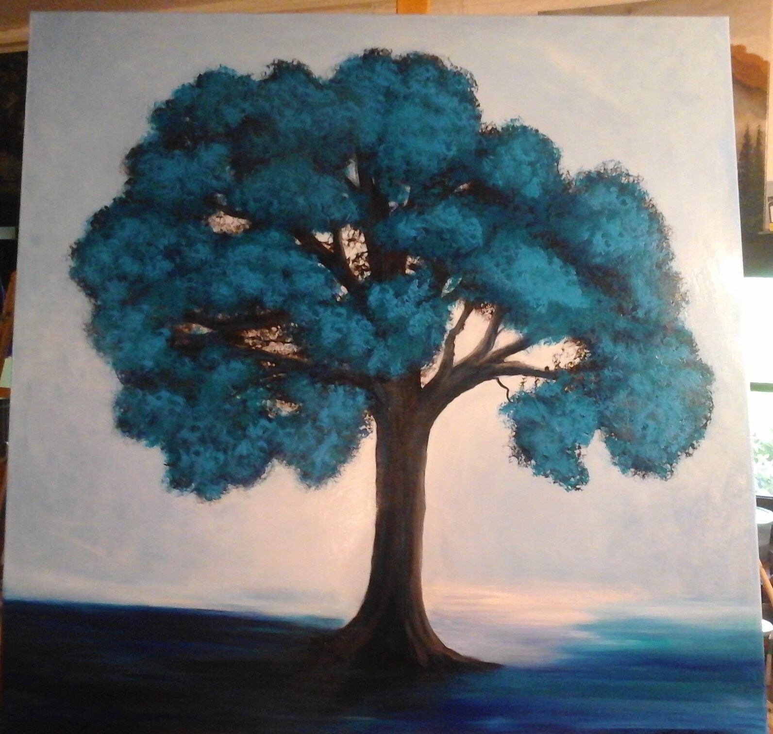 Karin Haase Wunsch Baum Bilder gemalt Unikat Leinwand - Etsy Nederland