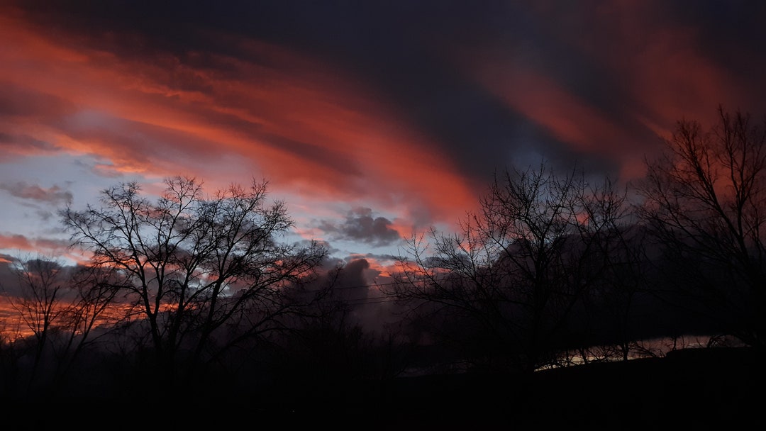 Night Over the Shawangunks Digital Photo Sunset Winter Mountains - Etsy