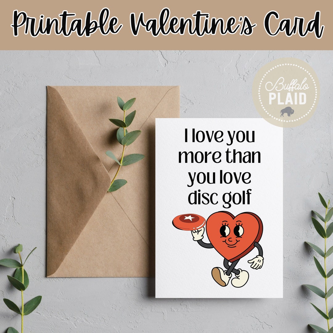 Retro Disc Golf Valentine Card: Gift for Husband (printable) - Etsy