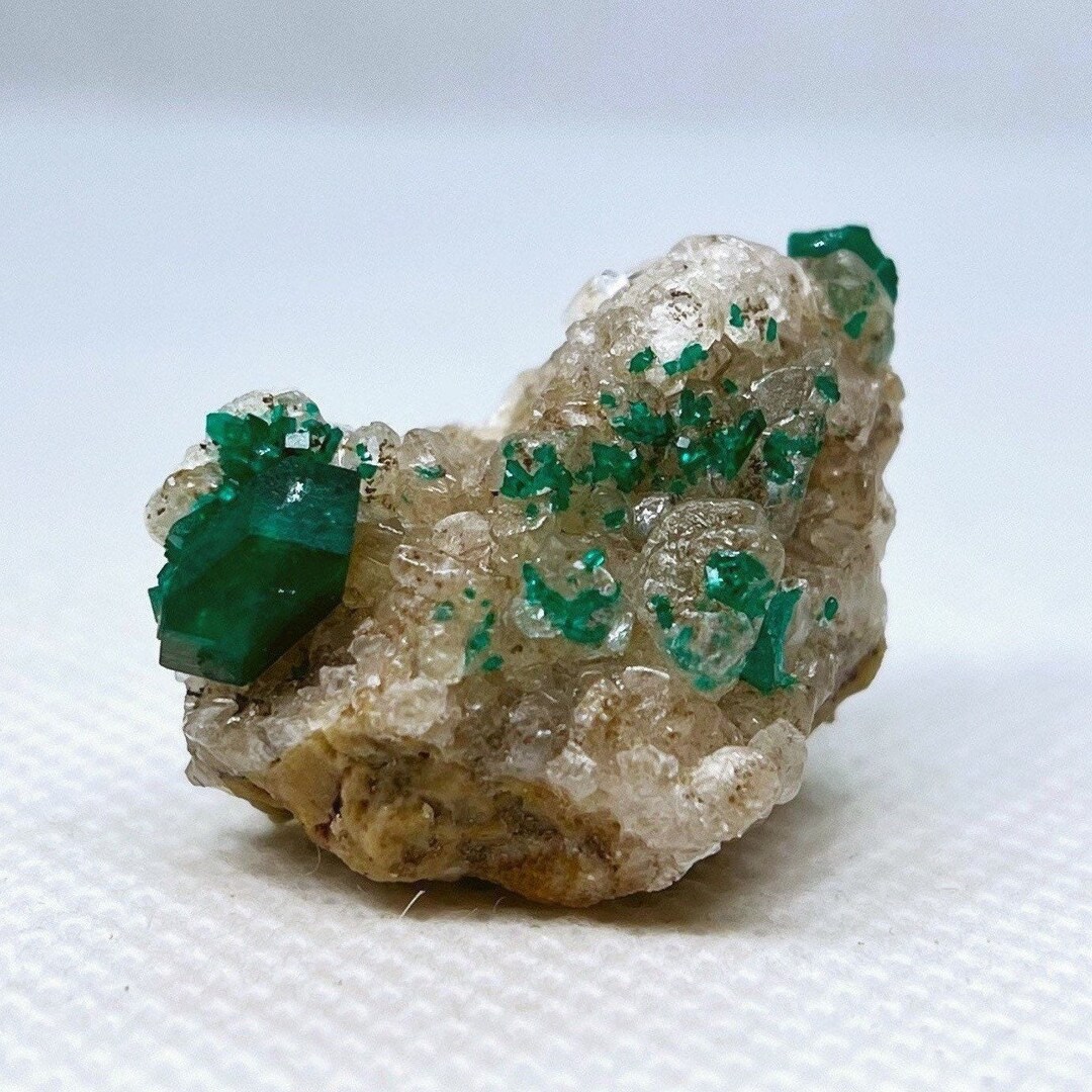 Dioptase Crystals on Matrix From Atlyn-tyube Mine Karagandy Province ...