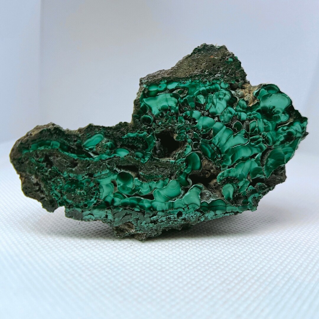 Malachite Slice One Side Polished Specimen From Kamenushki Mine, Russia ...