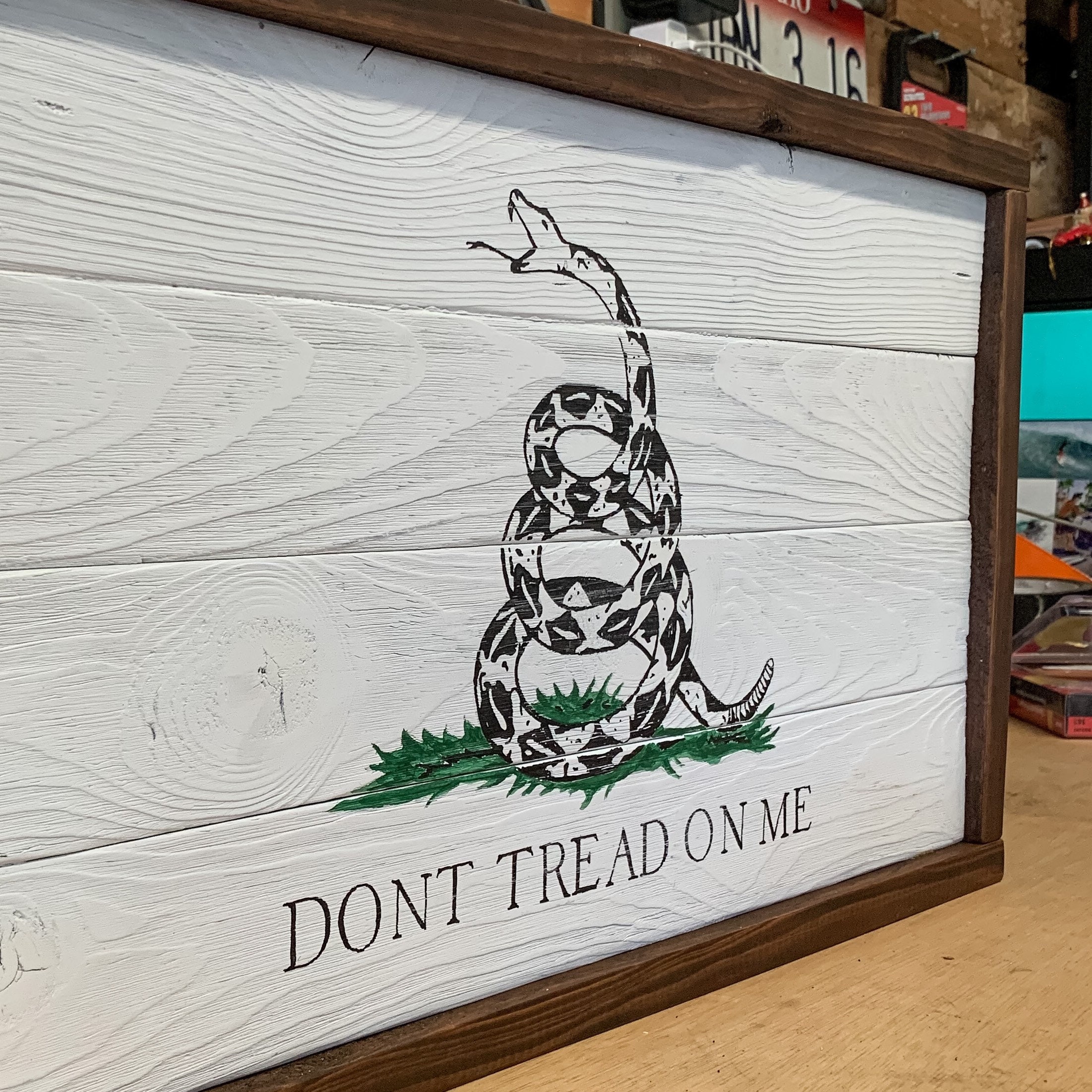 Handmade Gadsden Flag Wood Sign: Patriotic Farmhouse Decor - Etsy