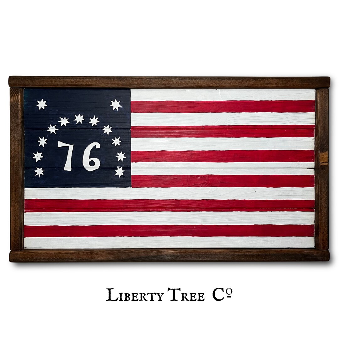 Bennington Flag Farmhouse Style Sign, 76 American Flag Patriotic ...