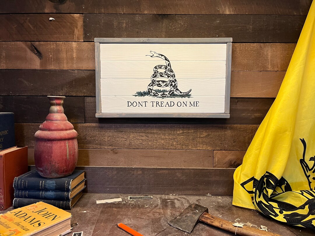 Handmade Gadsden Flag Wood Sign: Patriotic Farmhouse Decor - Etsy