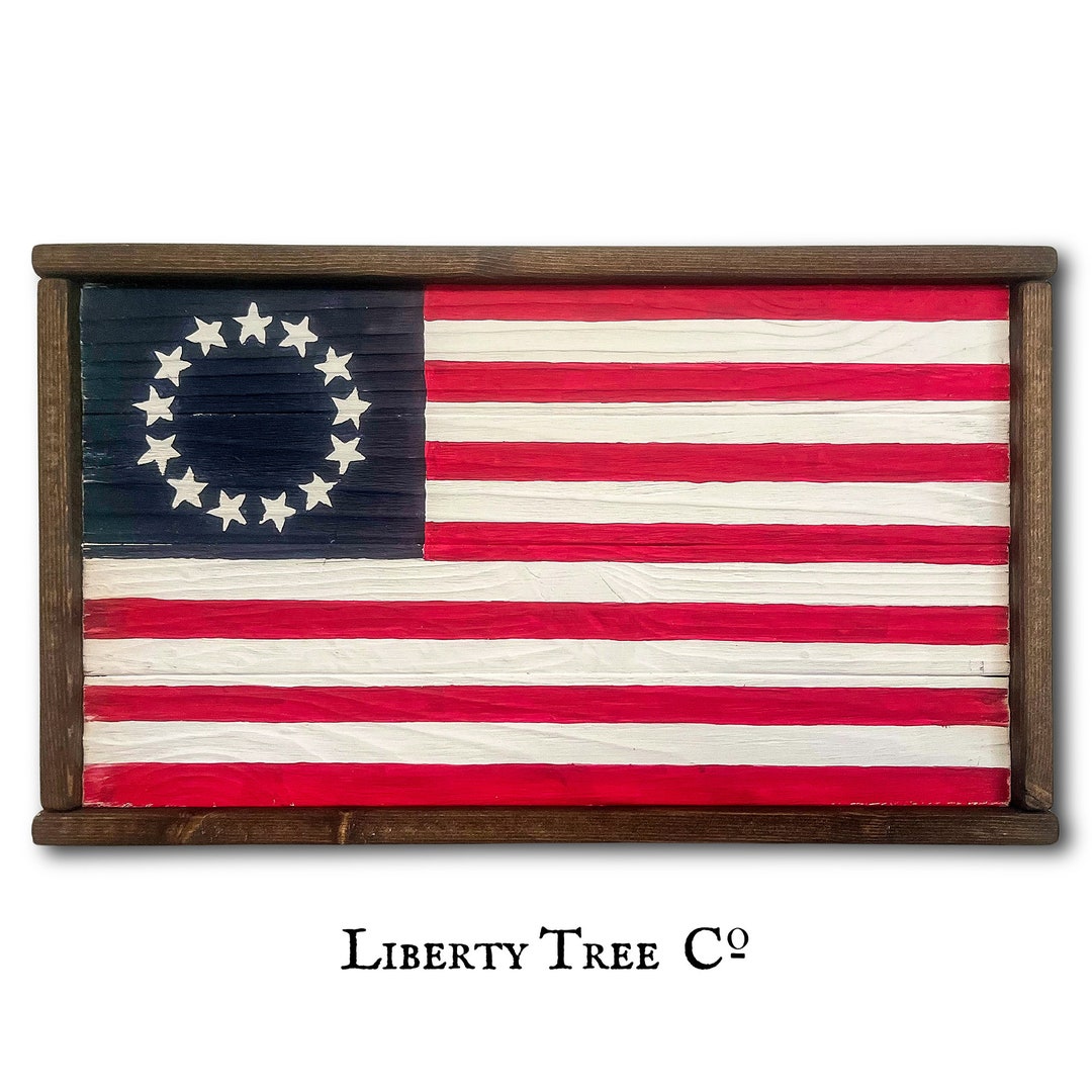 Hand Painted Betsy Ross Flag: Farmhouse Patriotic Wood Sign - Etsy