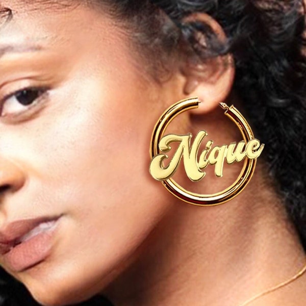 Name Hoop Earrings - Etsy