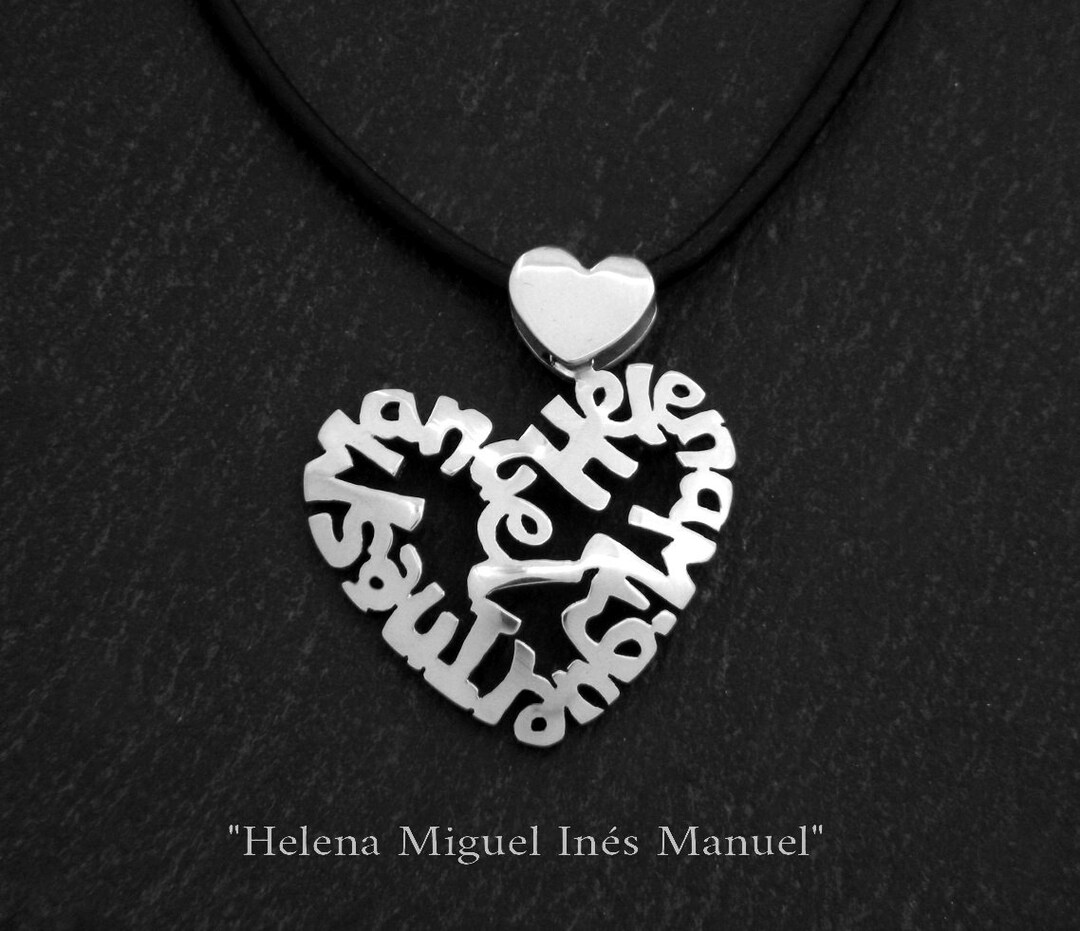 Personalized heart Pendant With Names. Pendant - Etsy