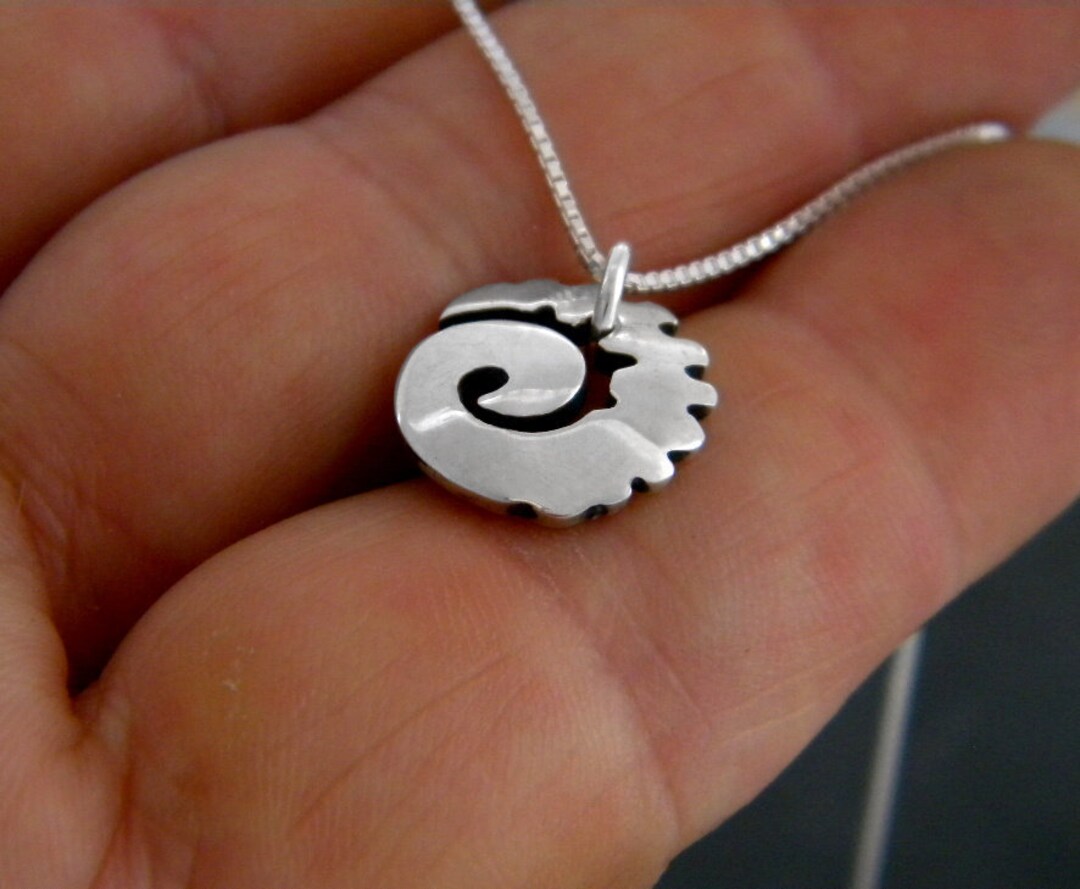 Small Silver Spiral Pendant - Etsy