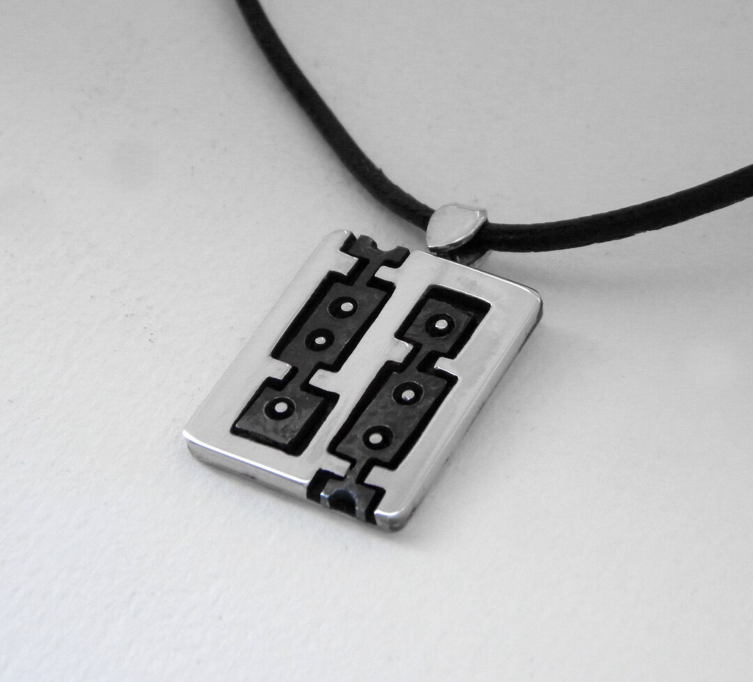 Silver and Wrought Iron Pendant. Men's Pendant With a Different ...