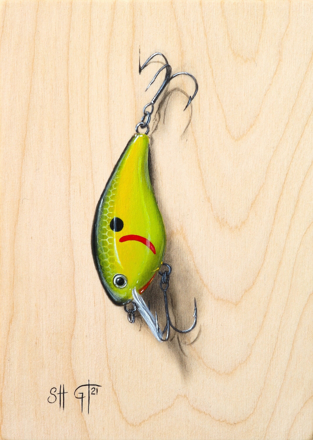 Bass Lure Print - Fine Art Print, Fishing Art, Bass Fishing Art ...