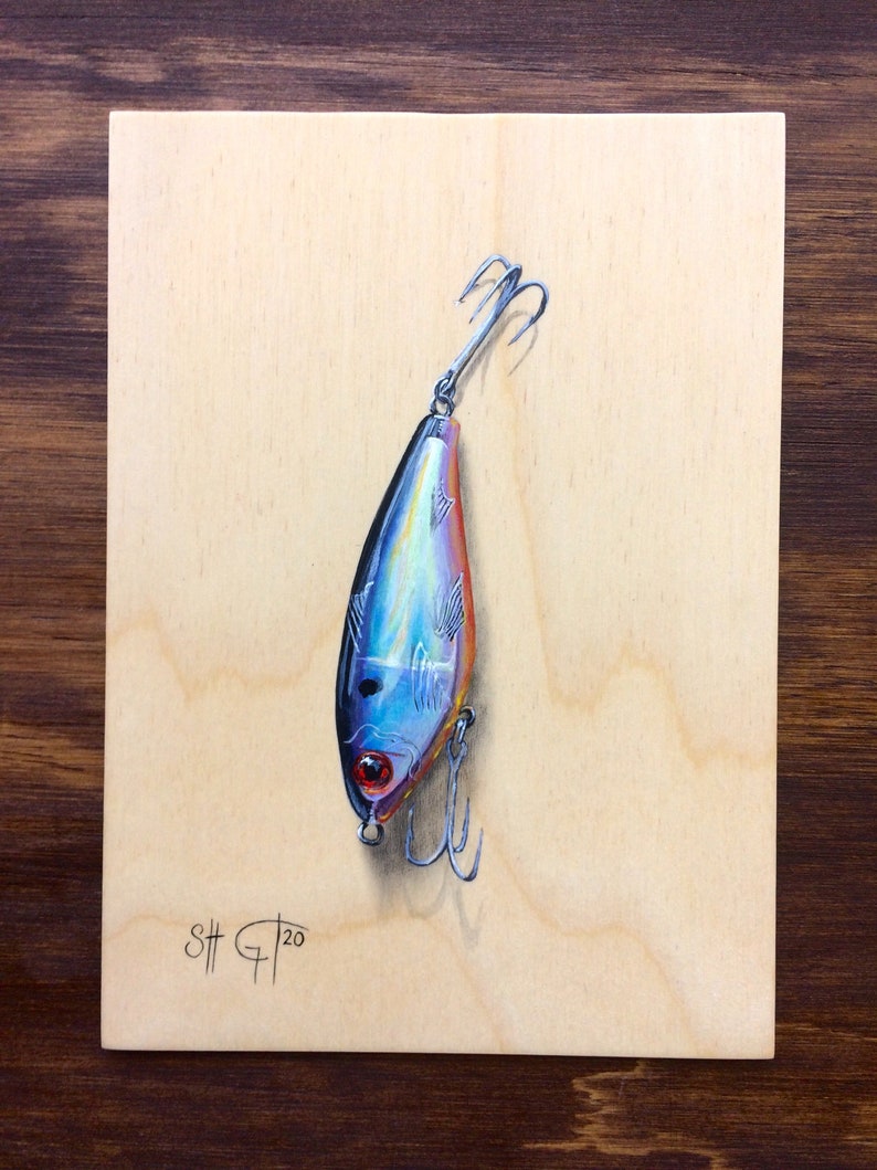 Lure Painting Fine Art Print Saltwater Fishing Fishing Art - Etsy