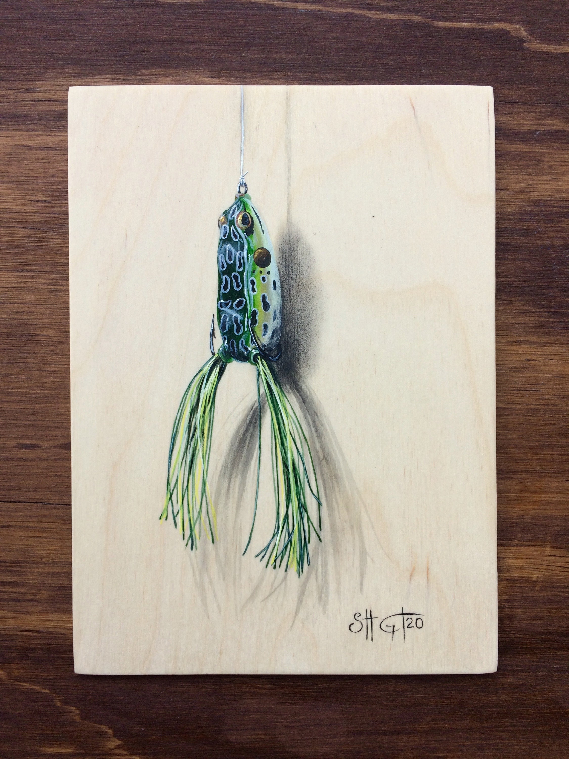 Frog Fishing Art Print - Topwater Fishing Lure, Frog Lure, Fishing Art ...