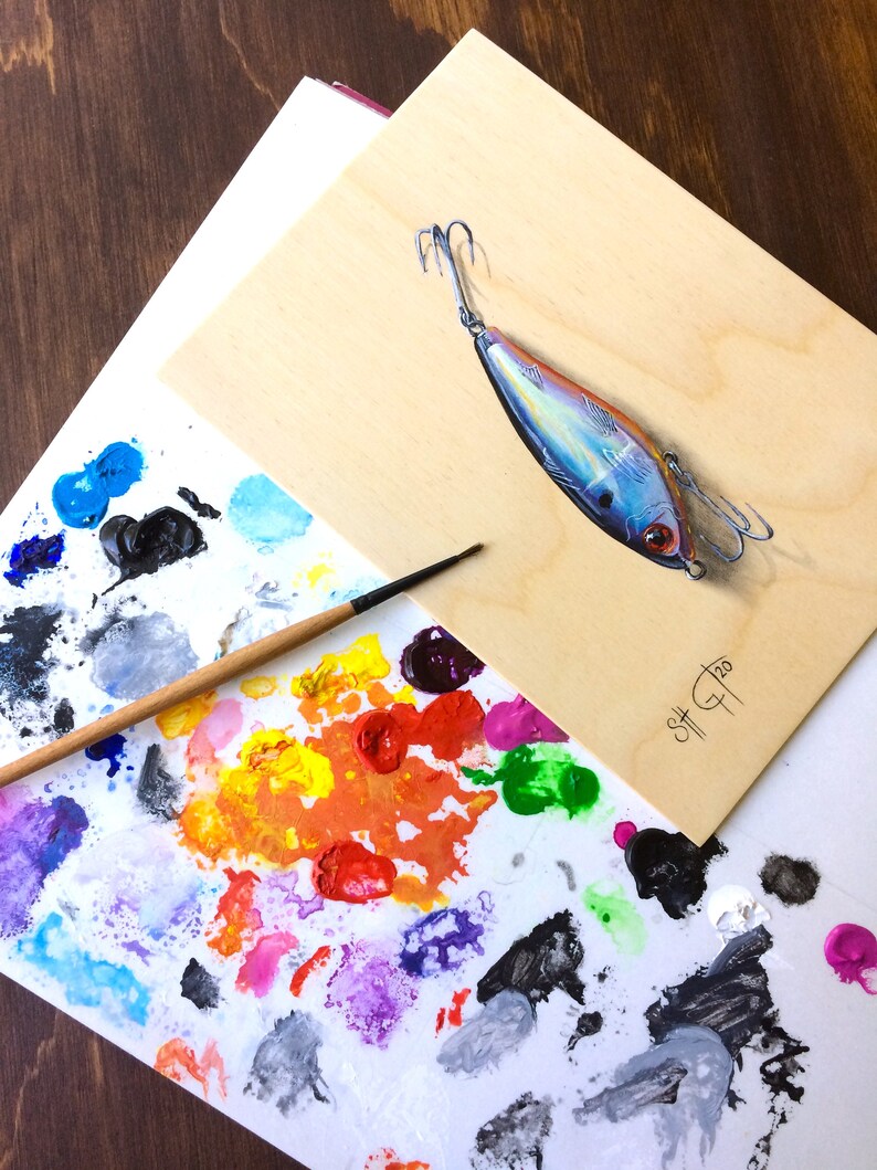 Lure Painting Fine Art Print Saltwater Fishing Fishing Art - Etsy