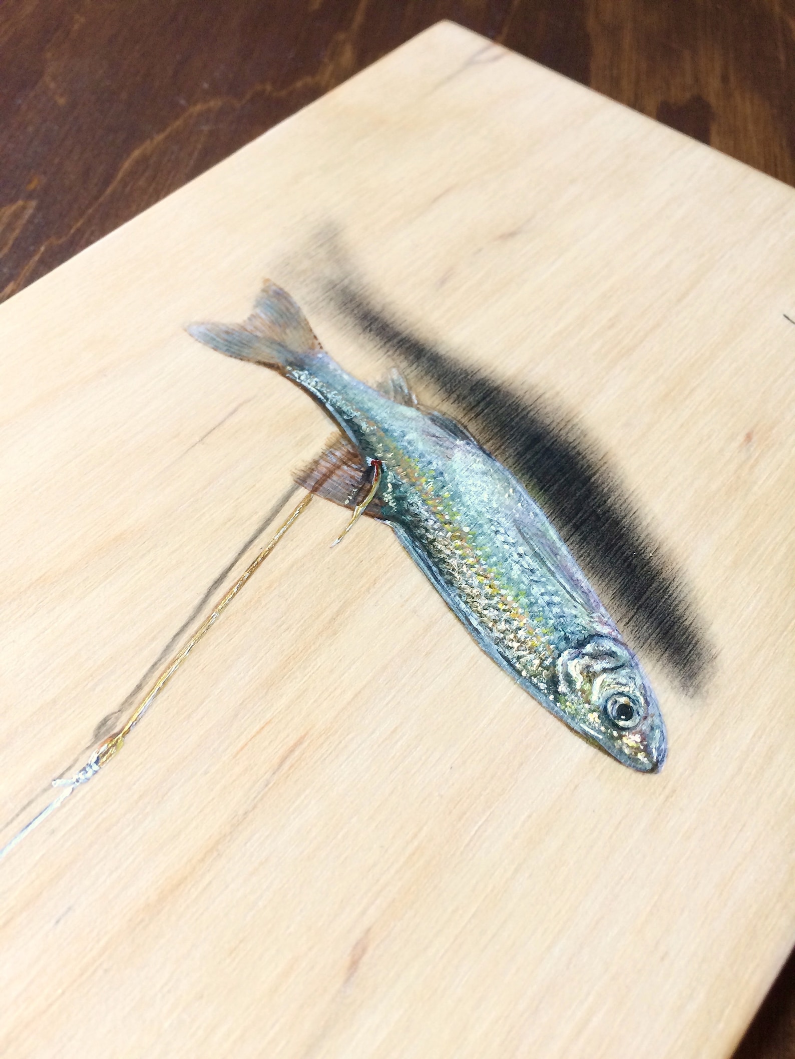Live Minnow Painting Print Fine Art, Crappie Minnow Painting, Fishing ...