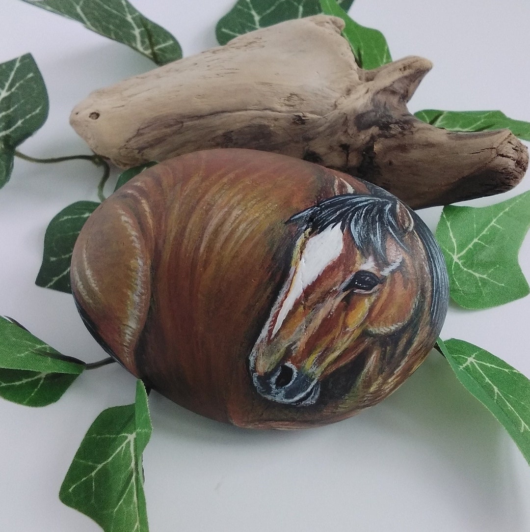 Horse Painted Rock - Horse Painting on Stone - Acrylic Painting - Horse ...
