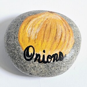 Single Vegetable Garden Marker - Painted Garden Rock - Painted Stone ...