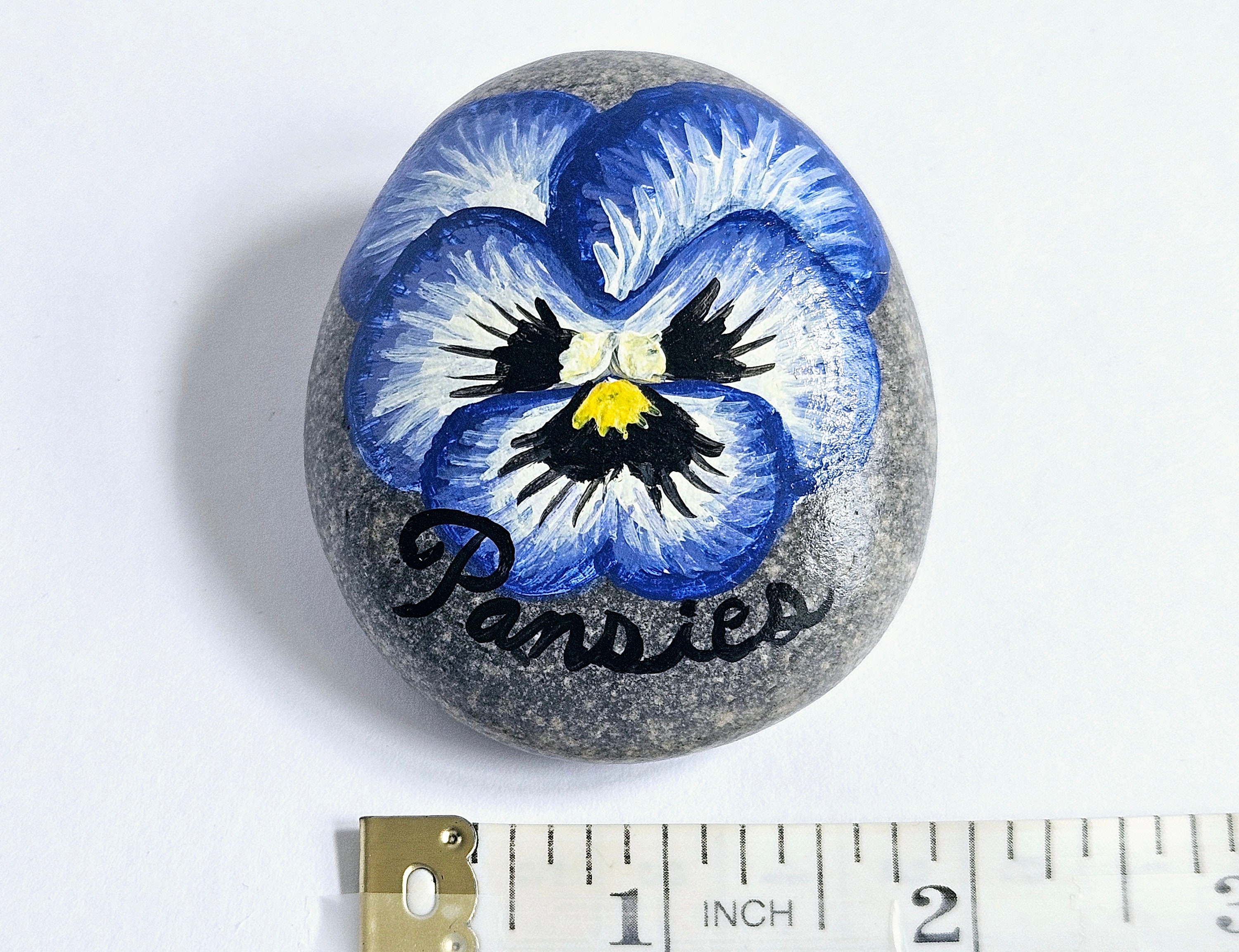 Single Flower Garden Markers - Flower Painted Stones - Nature Art ...